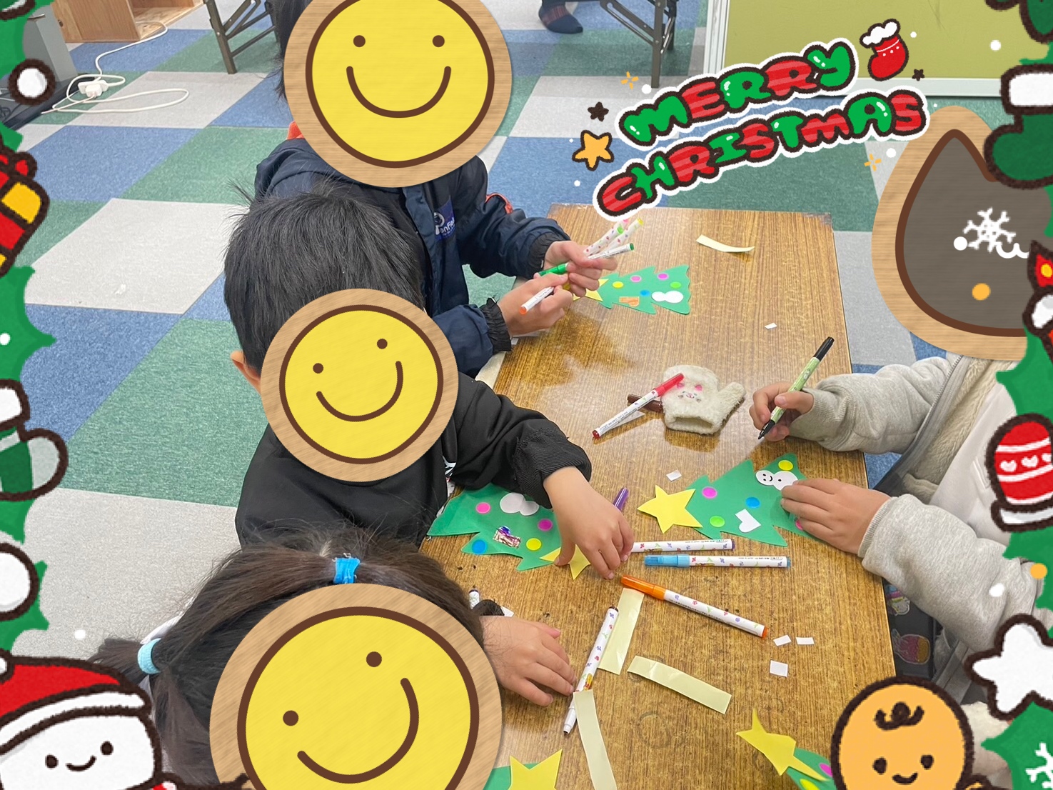 クリスマスツリー作り （チャレンジハウスHERO）｜白ゆりグループ | 大阪市で障がい福祉サービスをトータルサポート｜NPO法人白ゆり 有限会社SK